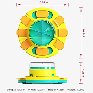 Dog Food/Treats Dispensing Container Toy | Interactive Pet Toy | Slower Feeder with Press Button, Blue