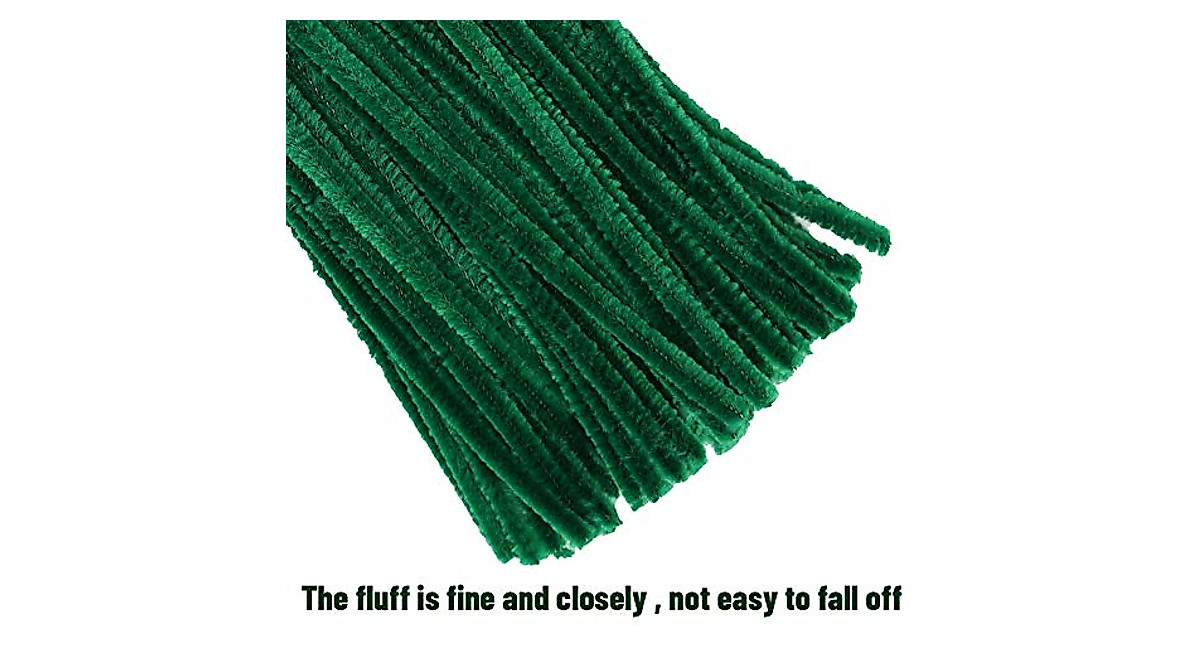 100 Green Pipe Cleaners for DIY Arts & Crafts