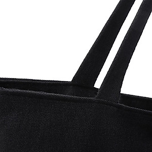 Women Girl Single Shoulder Portable Musical Symbol Canvas Bag (Black)