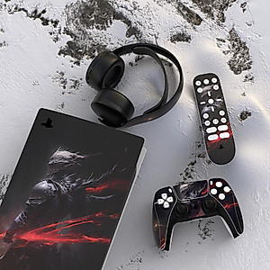 PlayVital Abyss Knight Full Set Skin Decal for ps5 Console Digital Edition, Sticker Vinyl Decal Cover for ps5 Controller & Charging Station & Headset & Media Remote