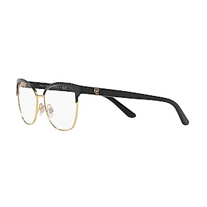 Ralph by Ralph Lauren Women's RL5099 Metal Cat Eye Prescription Eyeglass Frames, Black/Demo Lens, 52 mm