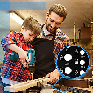 2 Pieces 24 Fractional Drill Bit Size Gauge Drill Bit Gauge Stainless Steel Drill Gauge 29 Holes Metal Drill Size Gauge Tool for 1/16 Inch to 1/2 Inch Size Bits Measurement (Black)