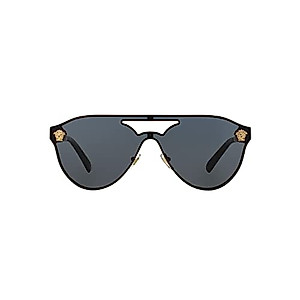 Versace Woman Sunglasses Gold Frame, Dark Grey Lenses, 0MM