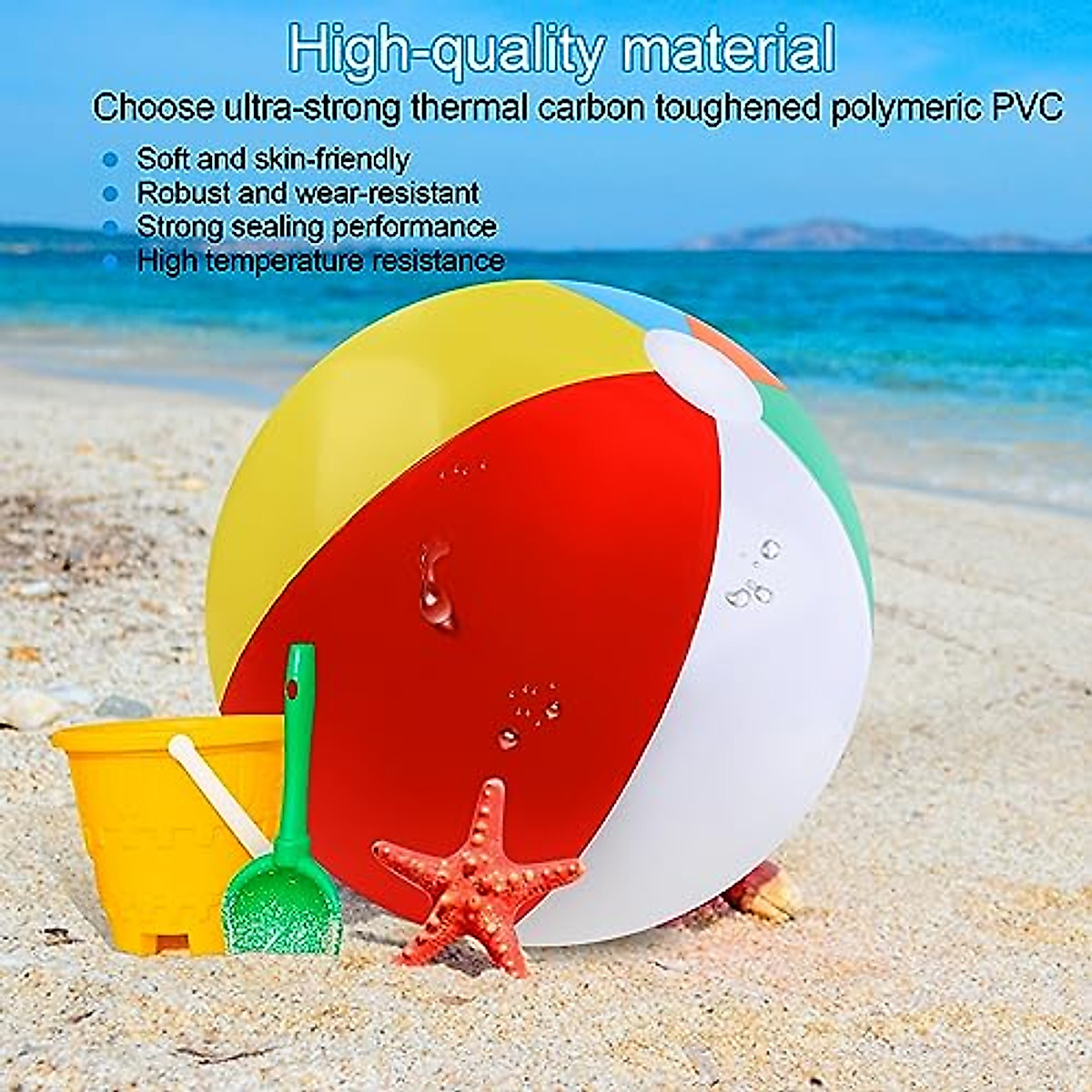 REGUICORP 2 Pack Beach Balls, 20 Inch Beach Balls for Kids, Rainbow Color Pool Toys Pool Balls for Swimming Pool, Beach Toys Inflatable Ball for Summer Parties and Water Games