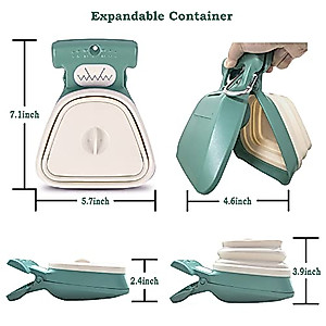 Jondarla Dog Pooper Scooper, Portable Poop Scooper Handheld Size for Walking Large and Small Dogs Outside Yard or Travel Outdoors, Pup Poop Scoop with Container and 30pcs Pet Waste Bag Attachment