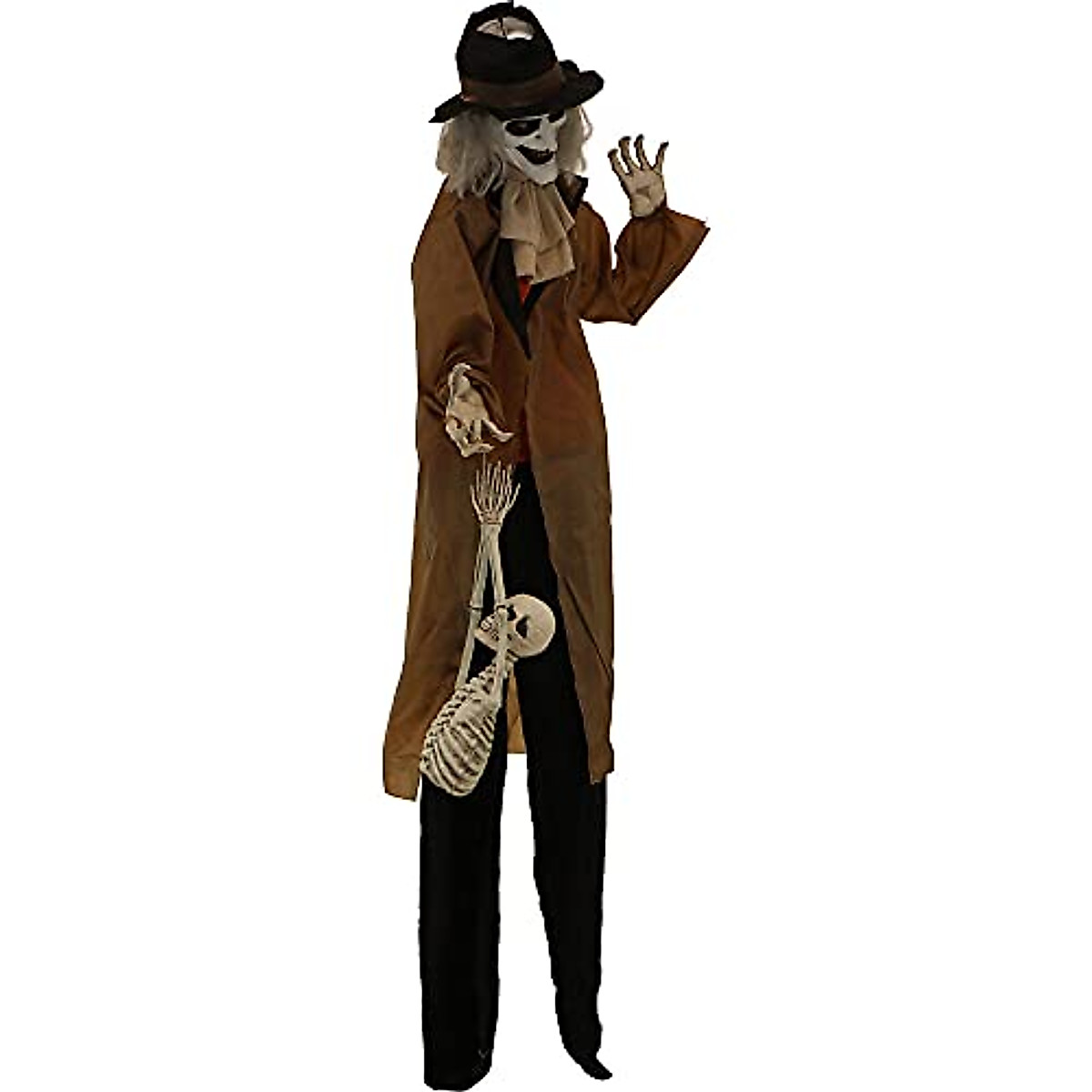 Haunted Hill Farm 5.25 ft. Life-Size Standing Grave Keeper with Red LED Eyes, Haunting Sound Effects, Lightweight and Battery-Operated