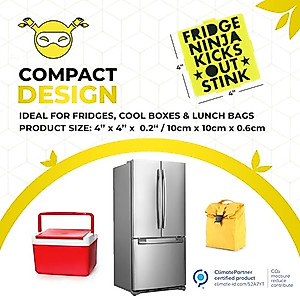 Fridge Ninja Compact Fridge Deodorizer (2 Pack) - More Effective Than Baking Soda - Compact Size Refrigerator Deodorizer Made of Activated Carbon