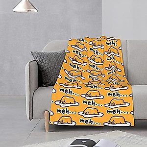 Gudetama Cute Fleece Blanket - All Season 300GSM Lightweight Plush Fuzzy Cozy Soft Flannel Throw Blanket for Bed Sofa Couch Travel Camping 30x50 inches
