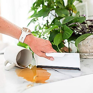 Full Circle Crumb Runner, Counter Sweep and Squeegee, Compact Brush for Sink & Kitchen Countertops, White