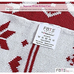 FBTS Prime Throw Blanket 50x60 Inch Red Bear Christmas Blanket Throws for Couch Soft