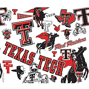 Tervis Texas Tech Red Raiders All Over Insulated Tumbler with Wrap Gray Lid, 24oz Water Bottle, Clear