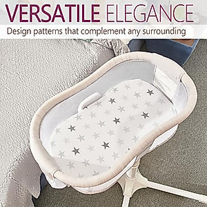 VOLHA&CO Bassinet Fitted Sheets for Halo Bassinest Swivel Sleeper - 100% Cotton Jersey Knit 3-Pack