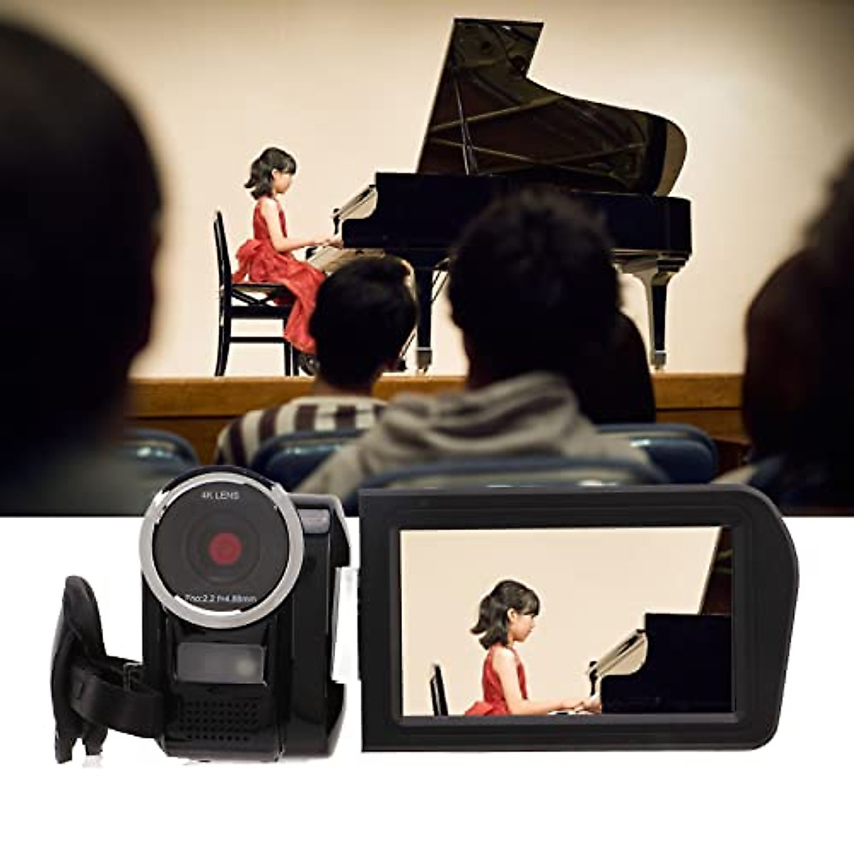 Pomya HD Digital Camera, Infrared Night Vision Recording DV Camera, Handheld 4K Videos Shooting Cameras, IPS Screen with Storage Bag for Photograph(#3)