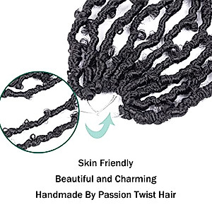 Re4u Butterfly Locs Crochet Hair 12 Inch, 8 Packs Distressed Butterfly Twist Crochet Hair For Black Women, Butterfly Locs Crochet Braids (1B#)