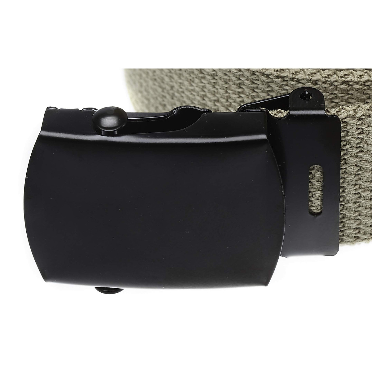 Jackster Ratchet Slide Web Belt, Military Style with Black Metal Buckle, Adjustable