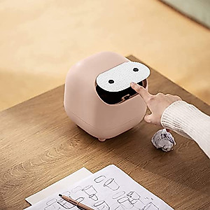 LtyTz Mini Trash Can with Lid, Cute Ninja Desktop Trash Cans, Small Trash Can Office Plastic Garbage Can for Bathroom Vanity, Desktop, Office or Coffee Table (Pink)