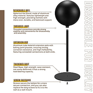 motofans® Helmet Stand Metal, Rotation Metal Stand Desktop Hanger Rack Helmet Stand Display for Motocycle Helmet, Caps,Hat, and Rugby Helmet