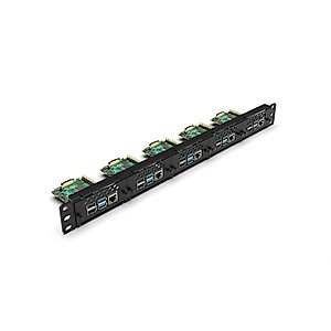 Raspberry Pi 19 inch Rack Mount for 5X Pi. Front Removable!