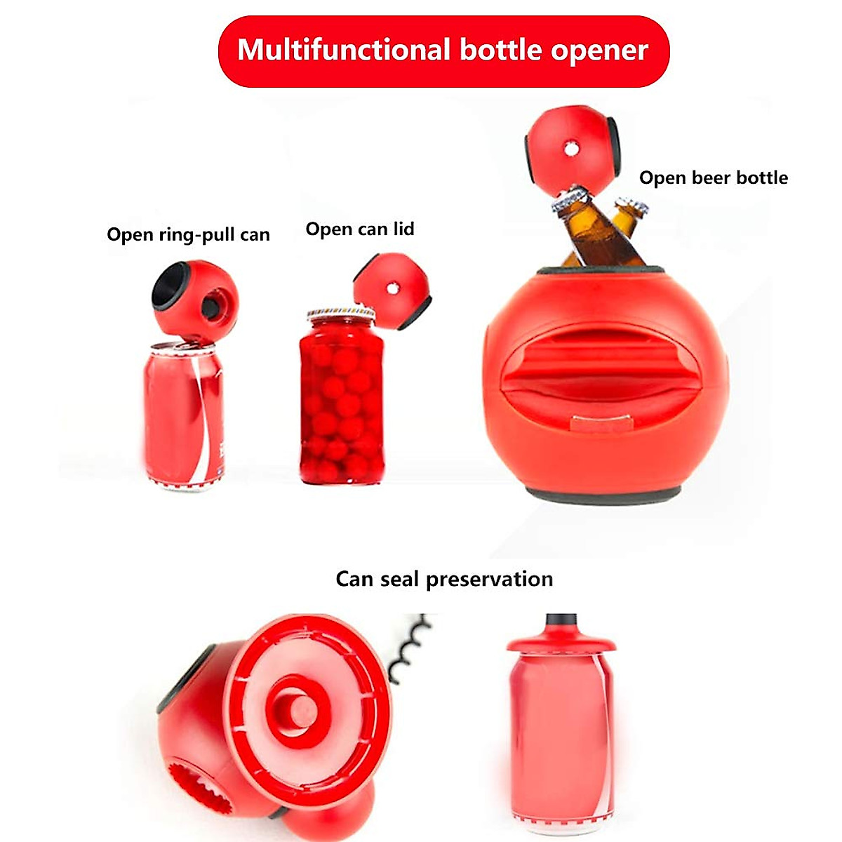 Can Opener, Can Opening Tool Compact Simple To Use 8-in-1 for Red Wine for Beer for Cans