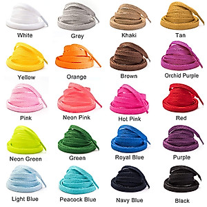 Stepace [2 Pairs Flat Shoe Laces for Sneakers 5/16 Width 30-72 Length 26 Color Shoelaces White 54(137 cm)