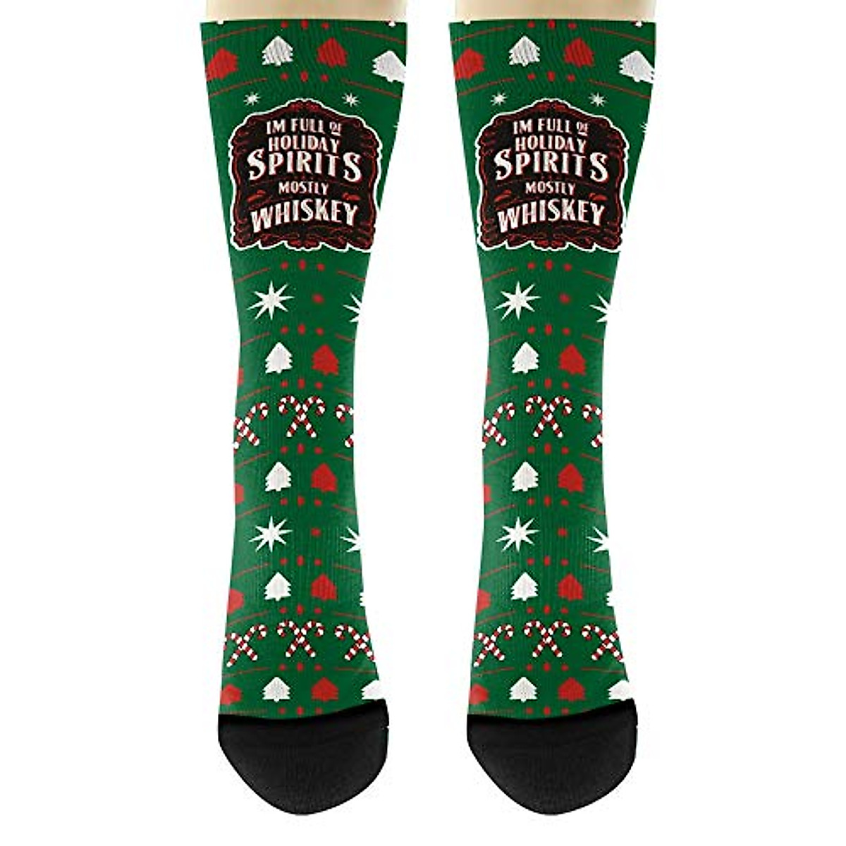 Hoilday Novelty Socks I'm Full Of Holiday Spirits Mostly Whiskey 1-Pair Novelty Crew Socks