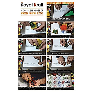 Royal Kraft Assorted Wooden Block Printing Stamps (Set of 25) Bulk01_25