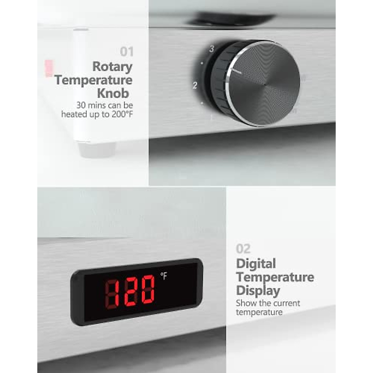 RIEDHOFF 2 x 4.5QT Half-Size Electric Chafing Dish Set with Temperature Control, Stainless Steel Chafer, Food Warmer for Catering and Food Servers