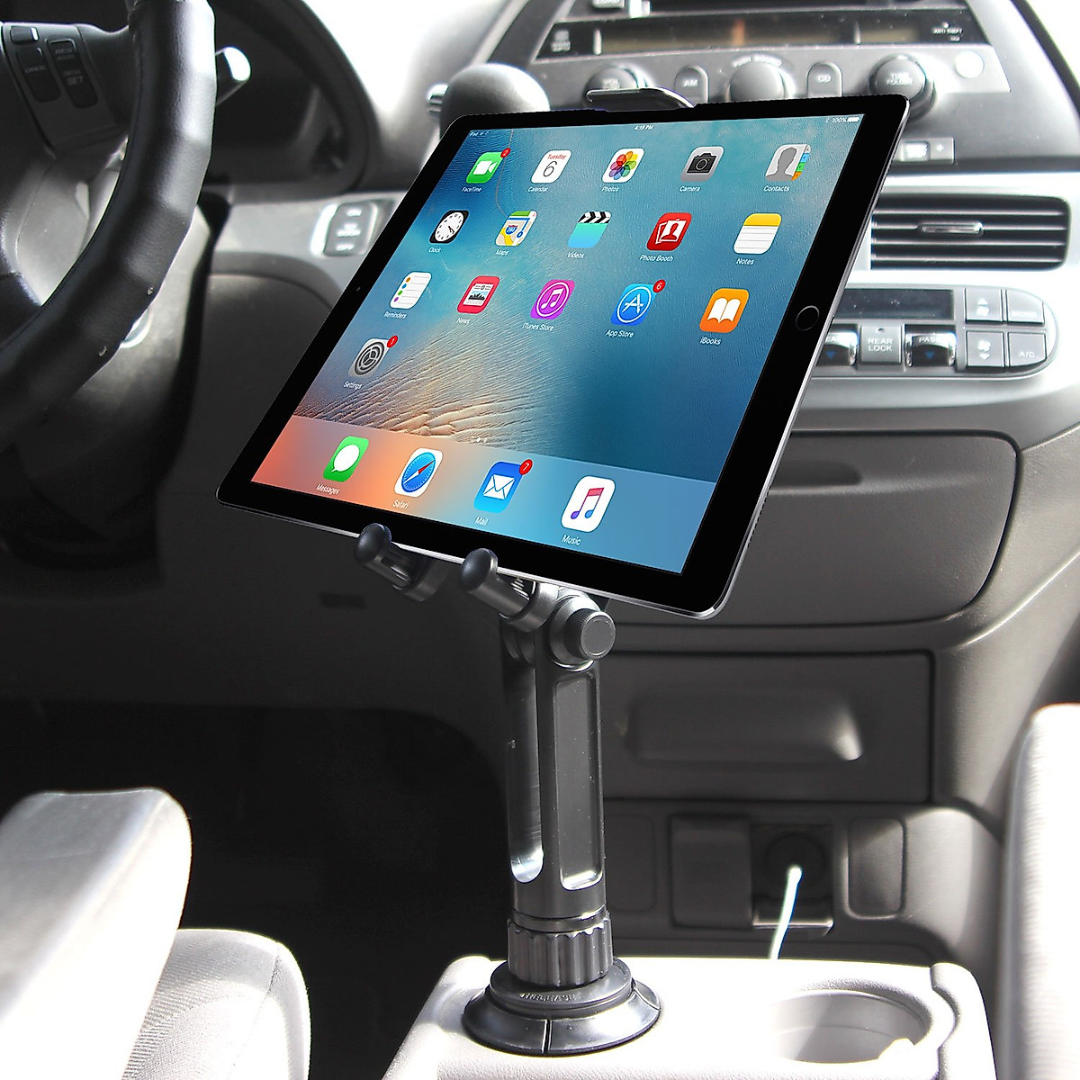 Cellet Tablet Cup Holder Mount, Car Cradle Compatible with Apple iPad Pro Air Mini Galaxy Tab S8 S7 LG Gpad 8 Kindle Fire HD 10 8 and All Tablets