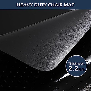 Chair Mat for Carpet, SALLOUS 60" x 46" Office Chair Mat for Carpeted Floors, Heavy Duty Chair Mat with Grips, Floor Protector Rolling Computer Desk Mat for Home Office (Black, Rectangular)