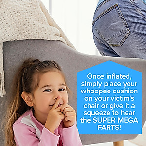Laughing Smith Mega 8-inch Whoopee Cushion - Giant Fart Sound Prank Toy for Kids - Perfect Joke or Gag Gift, Funniest Fart Game - Durable Woopy Cushion for Parties and Playtime