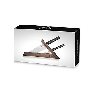 Cangshan TG Series 1021325 Swedish 14C28N Steel 3-Piece TAI Knife Block Set, Walnut