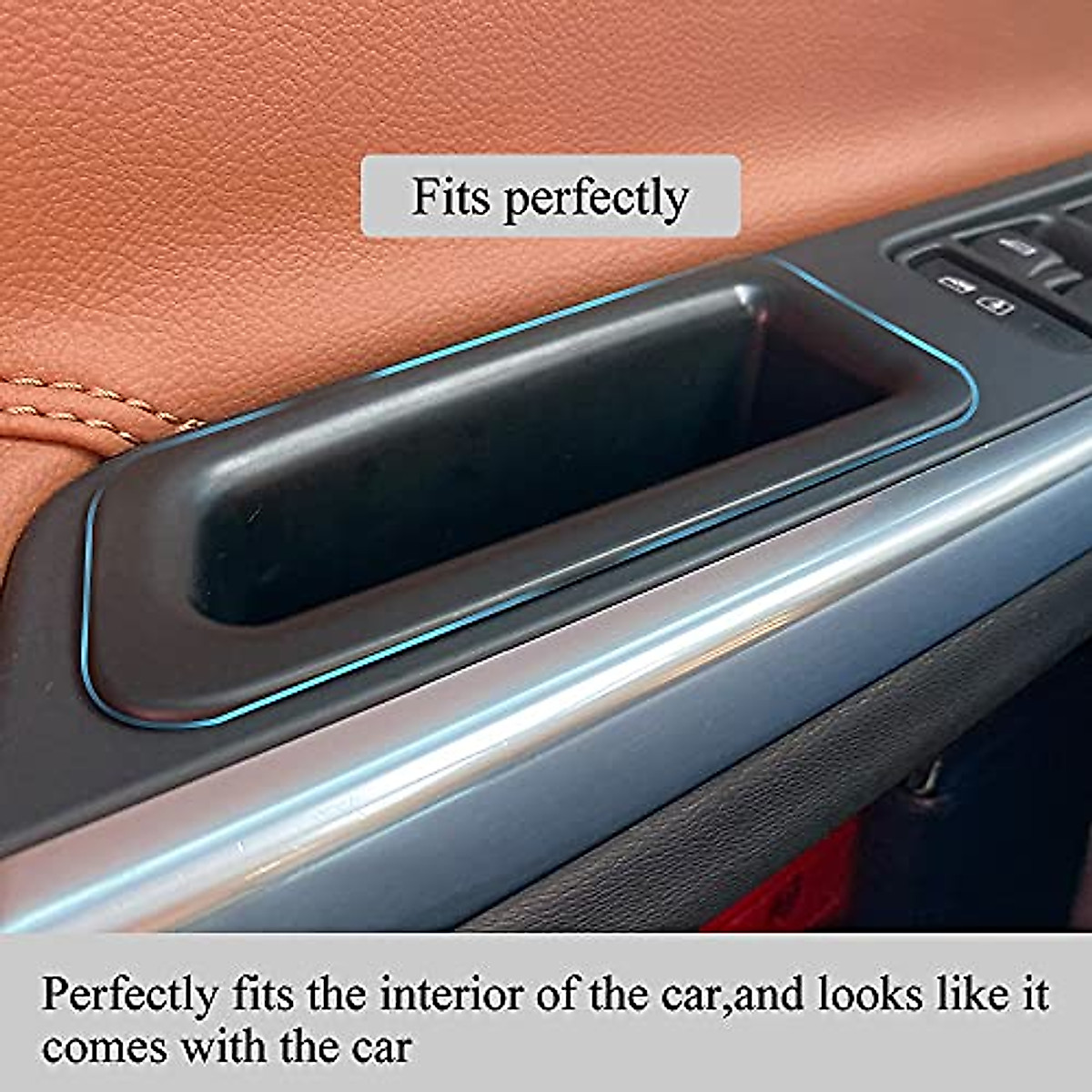 VESUL Front Row Door Side Storage Box Compatible with Volvo S60 2009-2017 2018 V60 2009-2017 2018 Armrest Phone Container Door Organizer Handle Pocket ABS Tray Insert Glove Pallet
