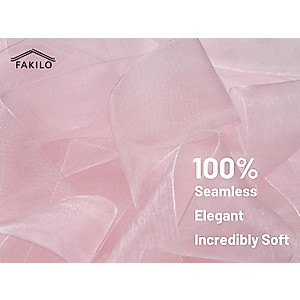 Pink Organza Ribbon for Gift Wrapping, FAKILO 2 Inch Shimmer Sheer Wrapping Ribbon for Bouquet, Wedding, Christmas Gift - 50 Yards Each Roll