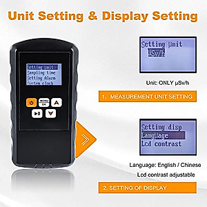 ZWJABYY Geiger Counter,Household Laboratory Hospital Handheld Nuclear Radiation Detector Radiation Dose Alarm,Portable Dosimeter Monitor High Sensitivity Accuracy