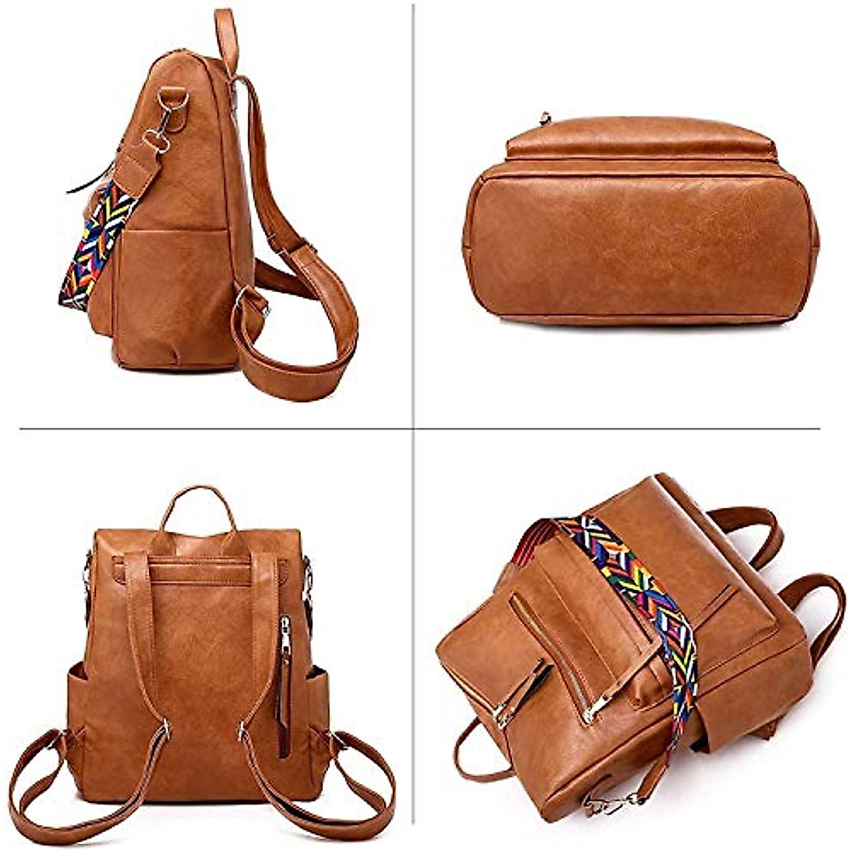 Women Backpack Purse Fashion Travel Bag Multipurpose Designer Handbag Ladies Satchel PU Leather Shoulder Bags