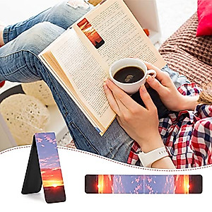 MWOOT 30Pcs Sunset and Cloud Magnetic Bookmarks, Magnet Page Markers Kit for Reading Lovers, Sky Magnetic Page Clips Marcapaginas Magnetico for Kids Students School Reading Supplies (15 Styles, 6x2CM)