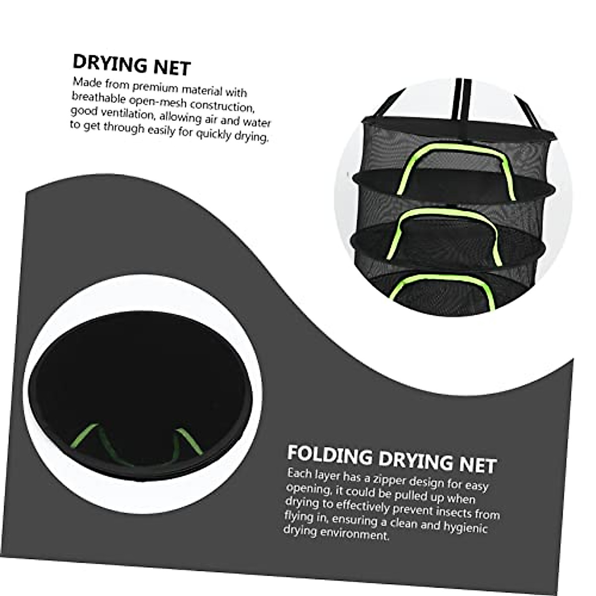 Zerodeko 2pcs Folding Drying net Vegetable Plants Plants Outdoor Plants Laundry Drying Rack Collapsible Wet mesh Drying net Drying Net Accessory Drying Net Device Drying Net Parts Tool