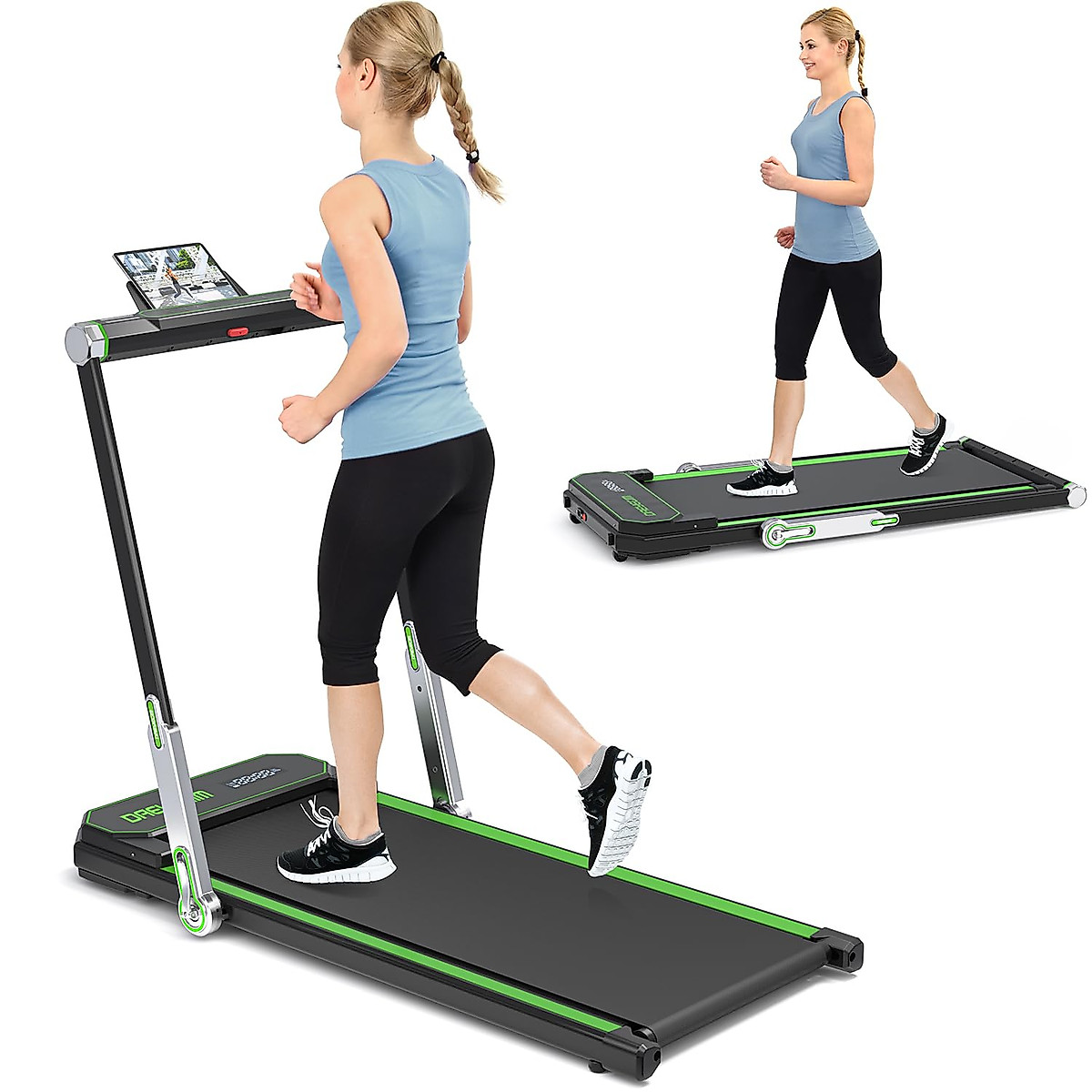 DAEYEGIM Treadmill Walking Pad Under Desk Electric Compact Space Folding Treadmill for Home Office with LED Touch Screen