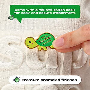 Maysing 30 Sets Employee Appreciation Gifts Bulk Positive Turtle Pins You're Awesome Inspirational Notecard Thank You Gift for Coworker Staff Volunteer Teacher Students Pocket Favor