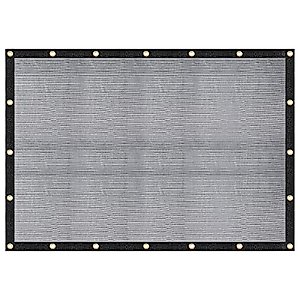 Windscreensupplyco 60-70% 8 FT X 10 FT Mesh Tarp/Shade Cloth 9-Needle Knitted Heavy Duty Black with Grommets for Green House, Garden, pergola, Pools, Dump Truck