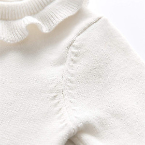 Pullover Sweater for Girls Baby Toddler Knit Crewneck Sweater Sweatshirt Winter Clothes Tops Outfits White