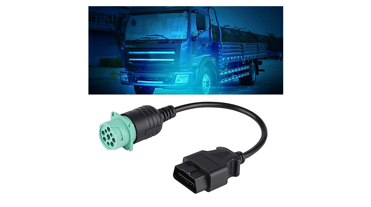 OBD2 Scanner Cable 9 Pin to 16 Pin Adapter for Cummins Engine
