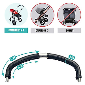 Leatherette Handlebar Covers for Bugaboo Cameleon 1 and 2 (Does Not Replace Rubber) Black