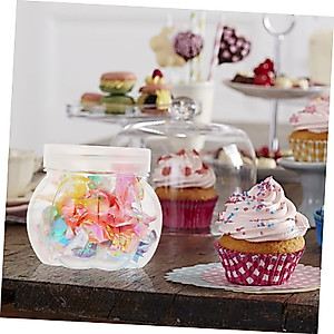 DOITOOL 12pcs Pet Pumpkin Jar Airtight Glass Jars Navideños Clear Container Halloween Bakery Boxes Loose Tea Canister Christmas Candy Jar Candy Container Packing Jar Candy Jars