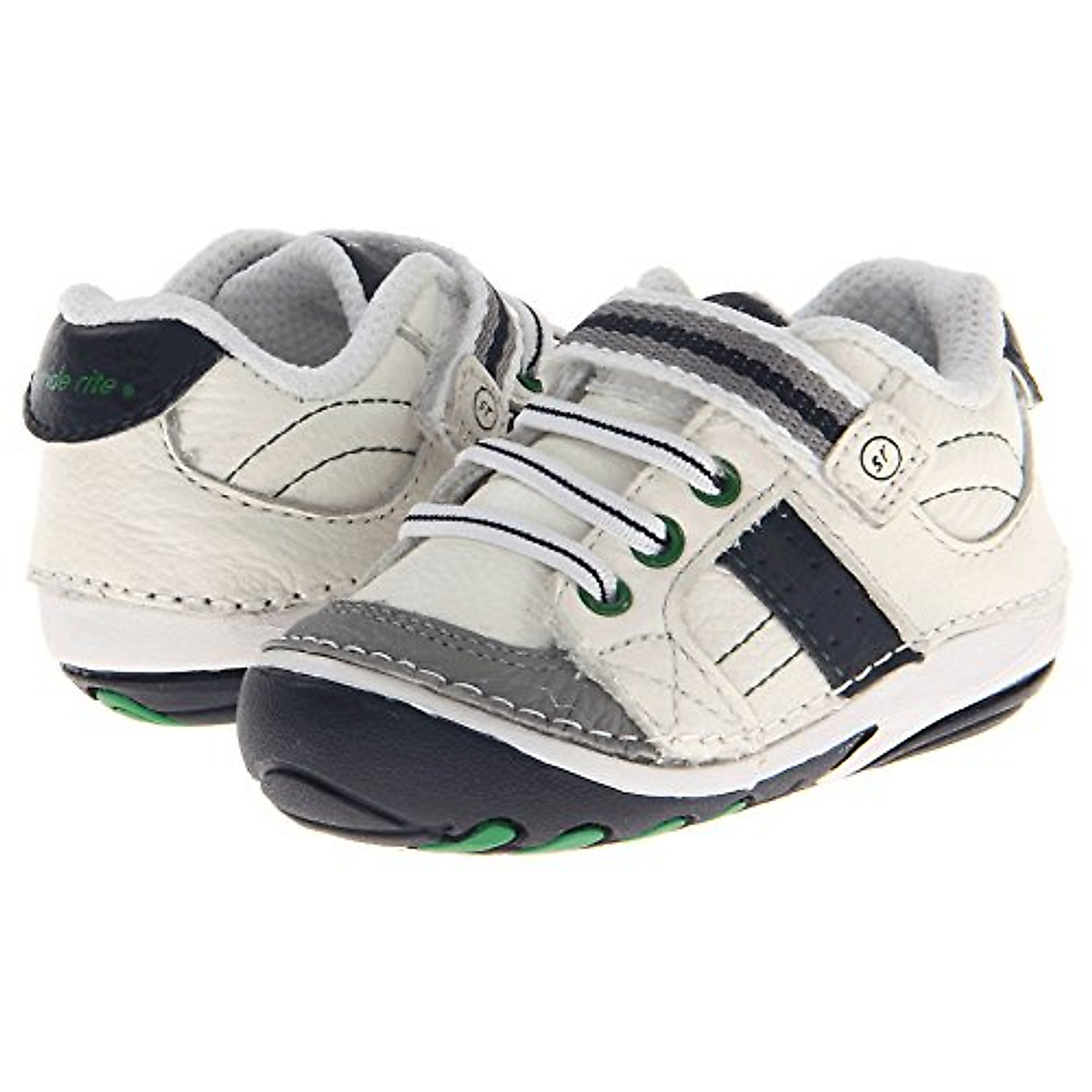 Stride Rite boys Srt Soft Motion Artie Athletic Sneaker, White/Navy, 3.5 Infant US