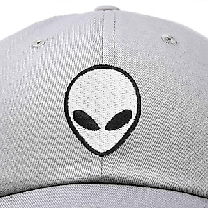 DALIX Alien Head Baseball Cap Mens and Womens Hat in Gray