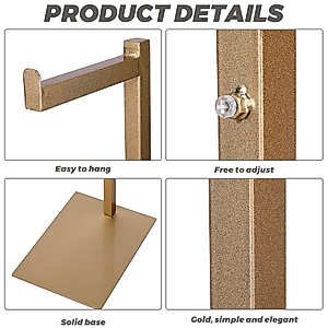 Sintuff Adjustable Cloth Display Stand Adjustable 48-72 Garment Display Single Metal Cloth Display Single Rack Display Single Costumer Shirt Display Costumer for Thrift Shop Retail Store (Gold)