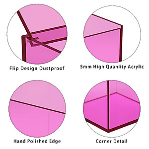 PDE-QUNLIAN Coffee Capsule Storage Box Coffee Pod Holder Organizers Accessories Anti Dust Durable Clear Handmade Acrylic Box for House and Office Use,Mother's Day 5x5 (Rose)