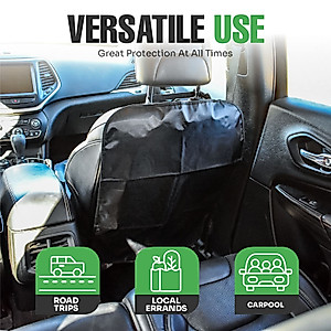 Trobo Car Kick Mats Back Seat Protector, Set of 2 X-Large Seat Back Cover for Kids, Made with Thick Waterproof Material to Fully Protect Backseat from Dirt, Mud and Scuffs Marks, Fits Most Cars