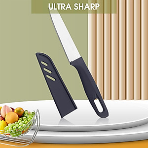 Paring knife 20 pieces Paring Knives Ultra Sharp Vegetable and Fruit Knife with Sheath Cover,Rust Proof Stain Resistant German Steel Small Kitchen Knife (10PCS Peeling Knives and 10PCS Knife Sheath)